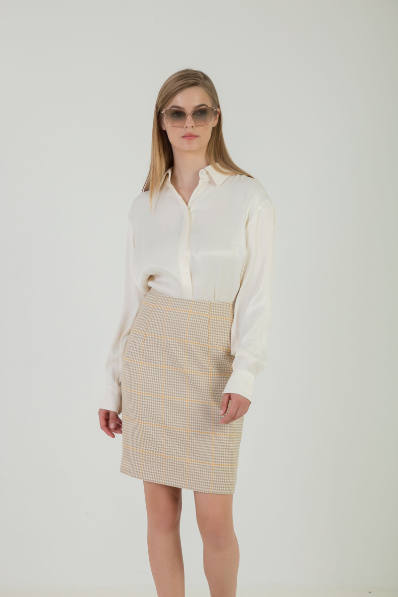 Elema 4К-12451-1-164 жёлтая_клетка | Юбка Elema купить за 45.19$