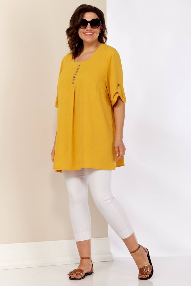 Shetti 4053 горчица | Блуза Shetti купить за 3835₽