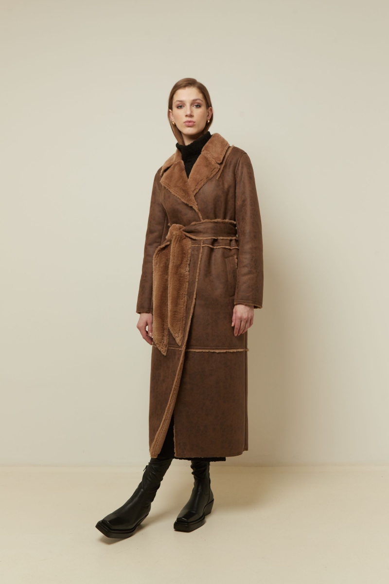 Elema 8-12807-1-164 верблюд | Дубленка Elema купить за 12112₽