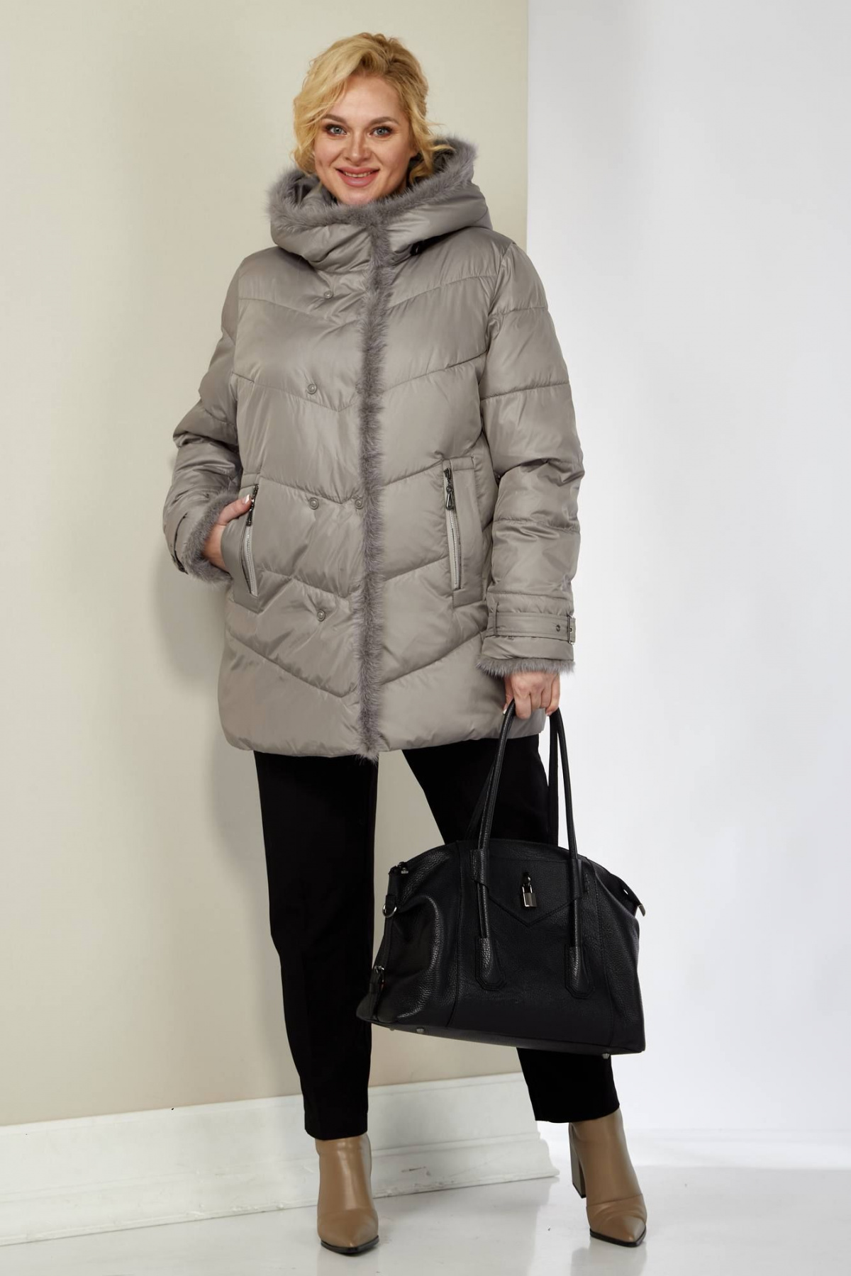 Shetti 2134 серо-лиловый | Куртка Shetti купить за 10777₽