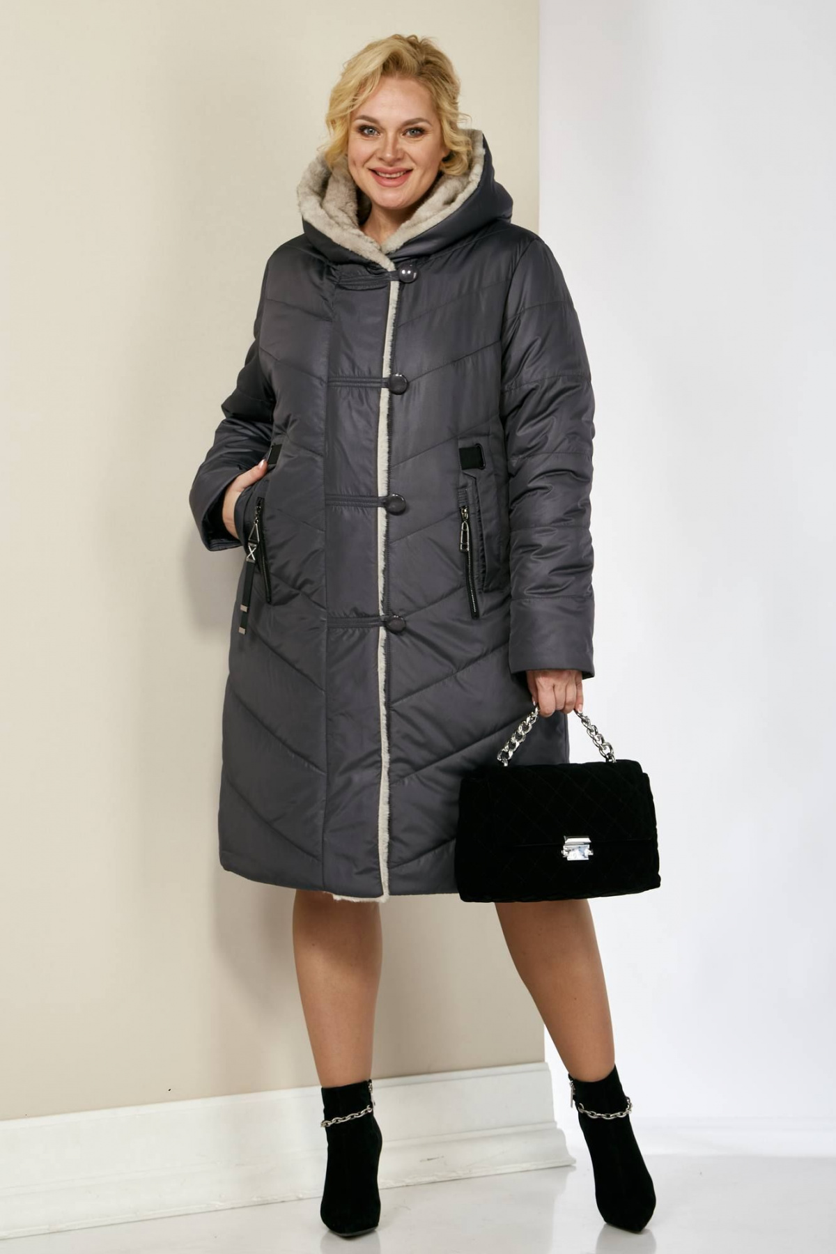 Shetti 2135 графит | Пальто Shetti купить за 12259₽