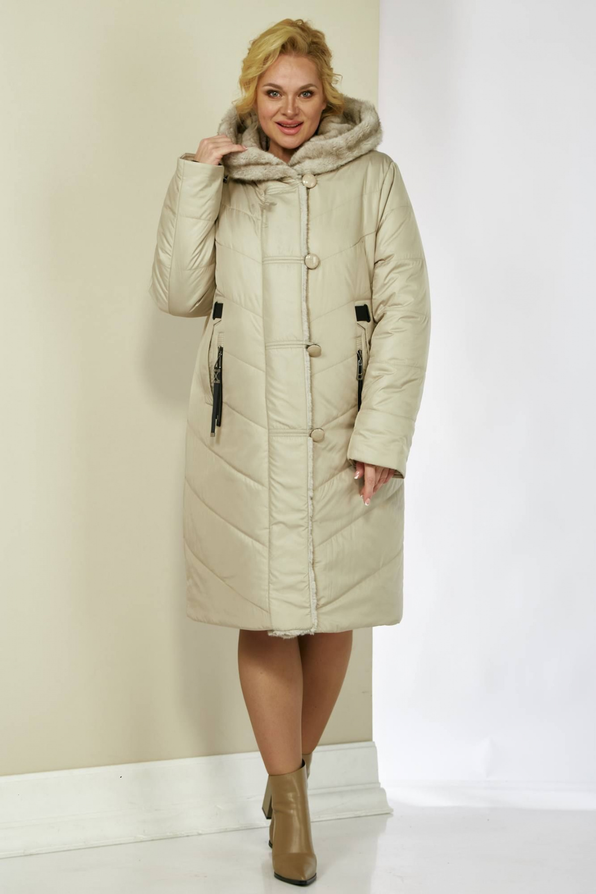 Shetti 2135 молочный | Пальто Shetti купить за 11308₽