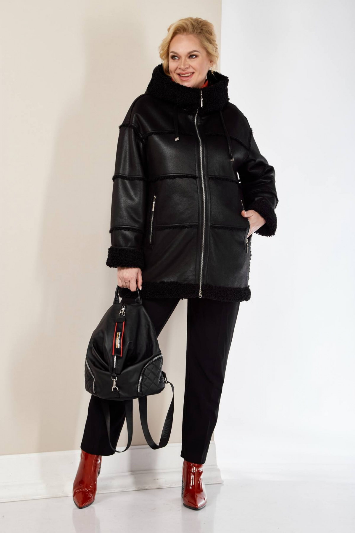 Shetti 2137 черный | Дубленка Shetti купить за 14254₽