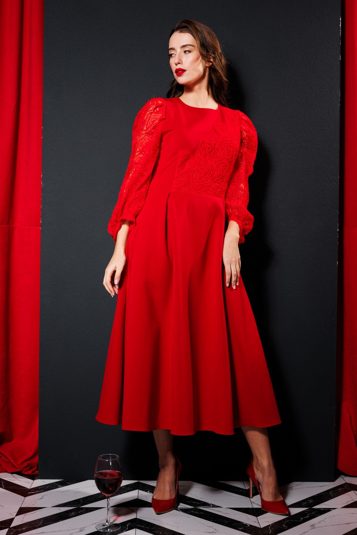 NikVa 416-1 алый | Платье NikVa купить за 238.72BYN