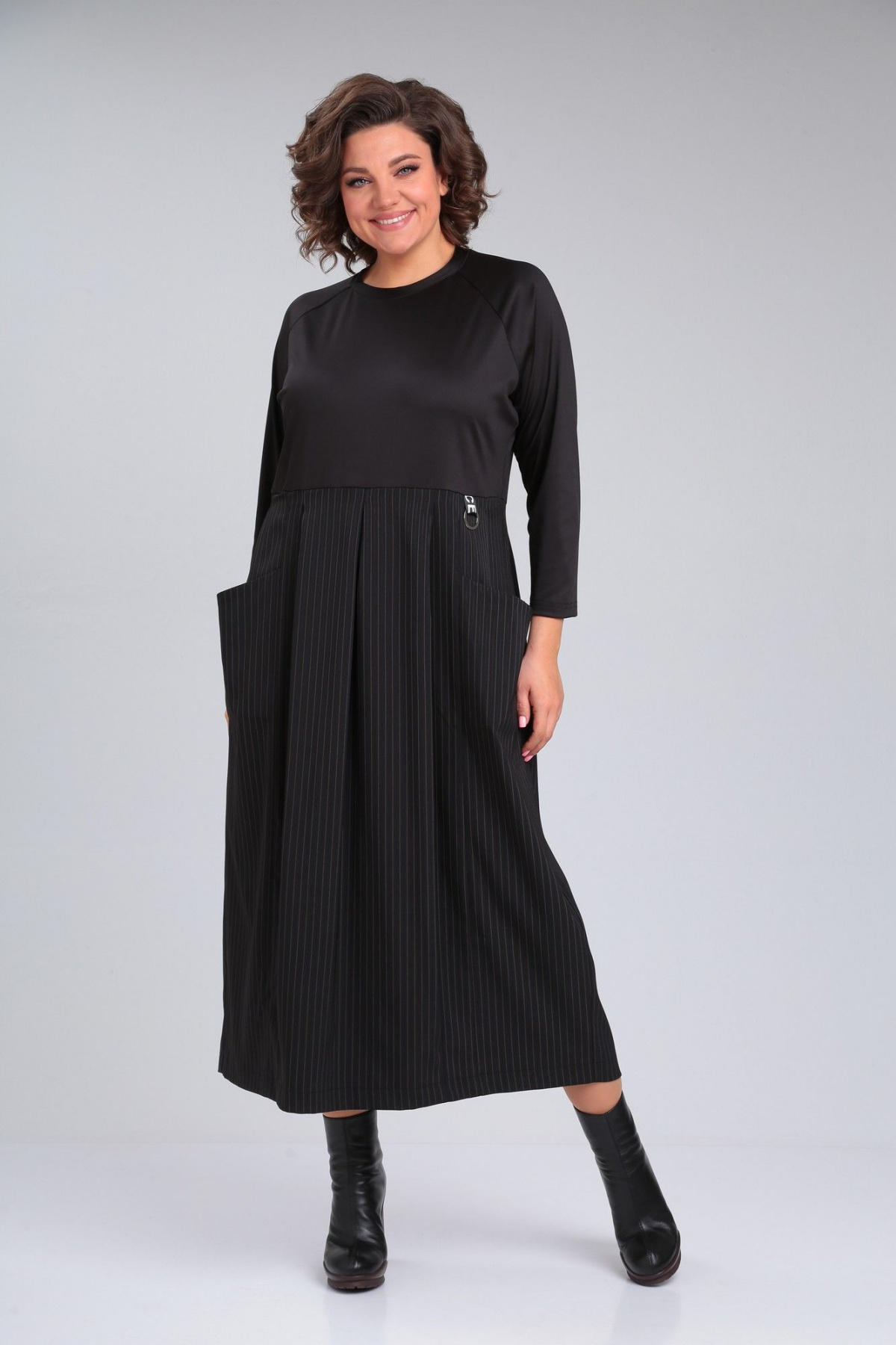 Michel chic 2137 черный/полоска | Платье Michel chic купить за 4868₽