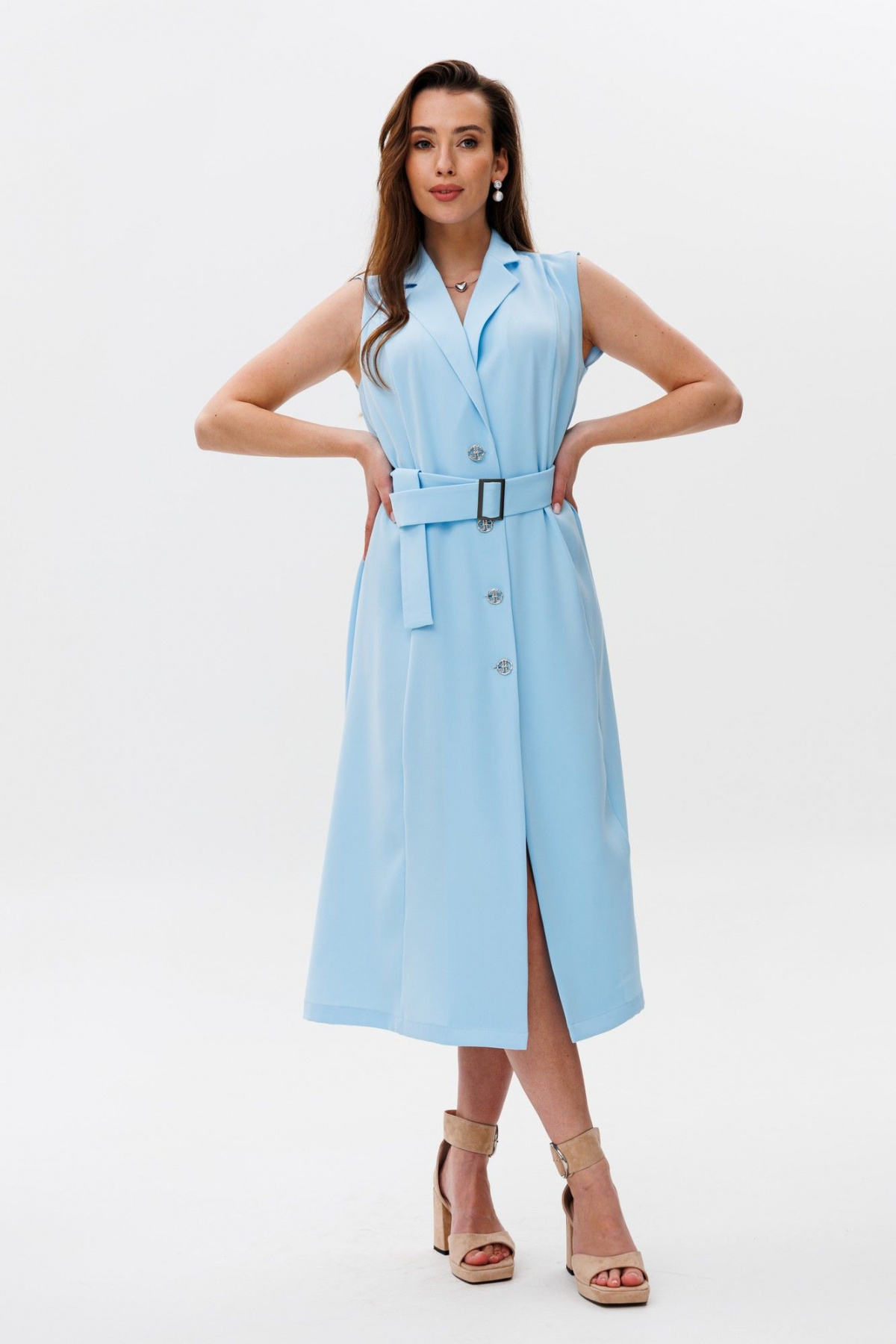 NikVa 490-1 голубой | Платье, Пояс NikVa купить за 6392₽