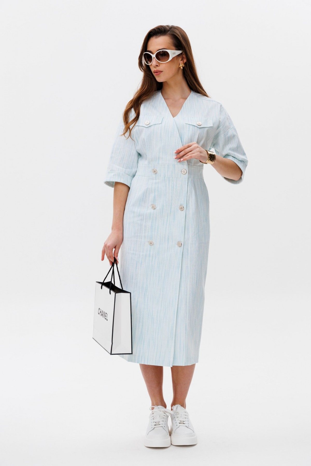 NikVa 491-1 голубый_штрихи | Платье NikVa купить за 8234₽