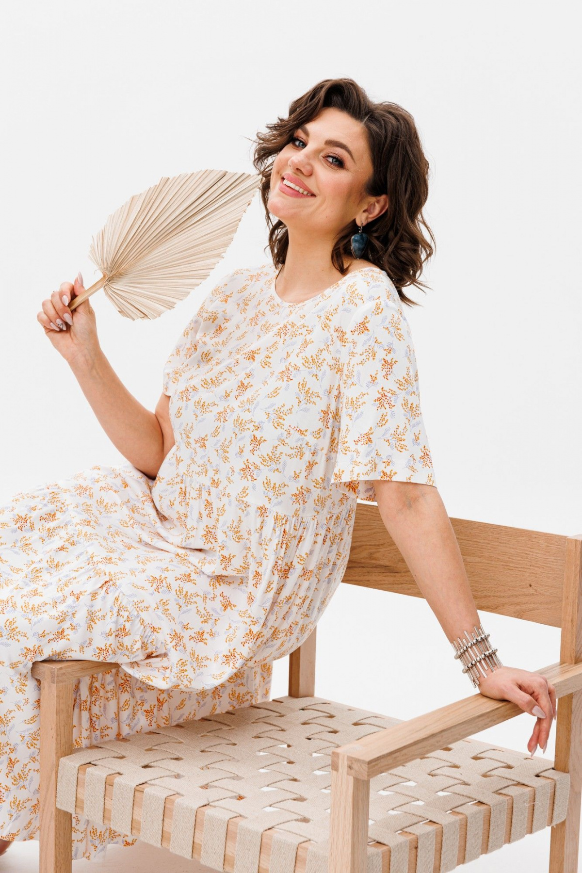 Anelli 1408 шафрановый | Платье Anelli купить за 5695₽