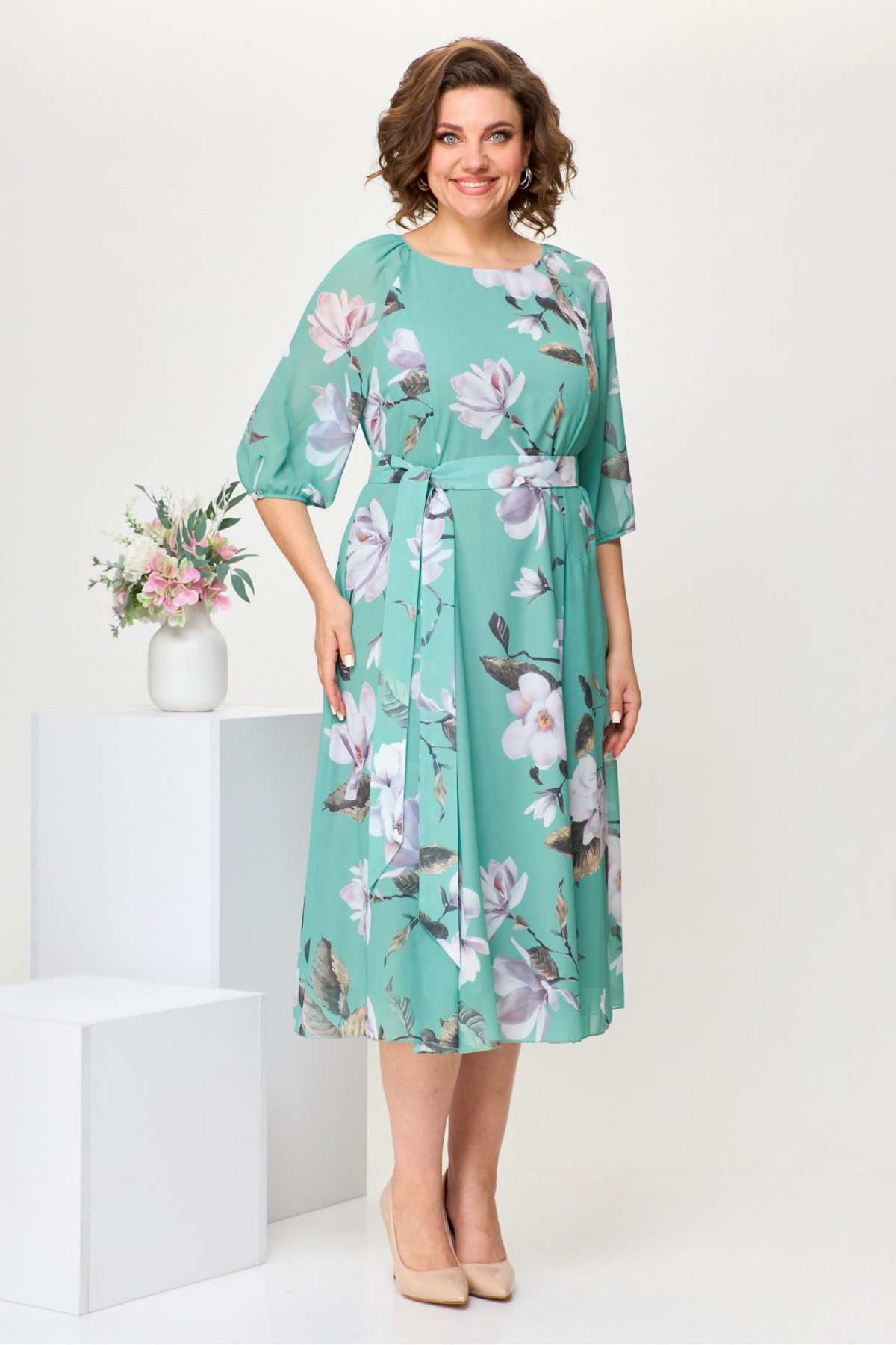 Pocherk 1-031 бирюзовый | Платье Pocherk купить за 7820₽