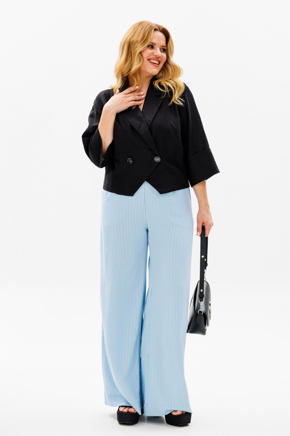 Michel chic 1375/1 черный,голубой | Женский костюм Michel chic купить за 180.02BYN