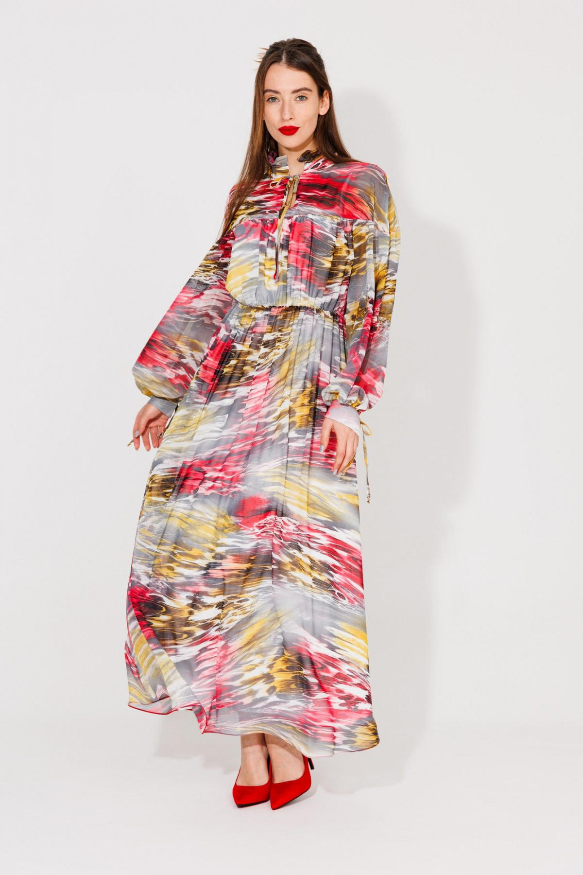 NikVa 535 красно-жёлтый | Платье NikVa купить за 7237₽