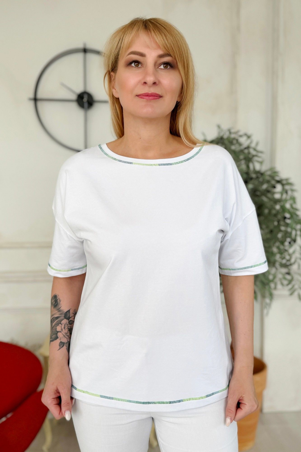 Rumoda 2220 зеленый_белый | Джемпер Rumoda купить за 3097₽