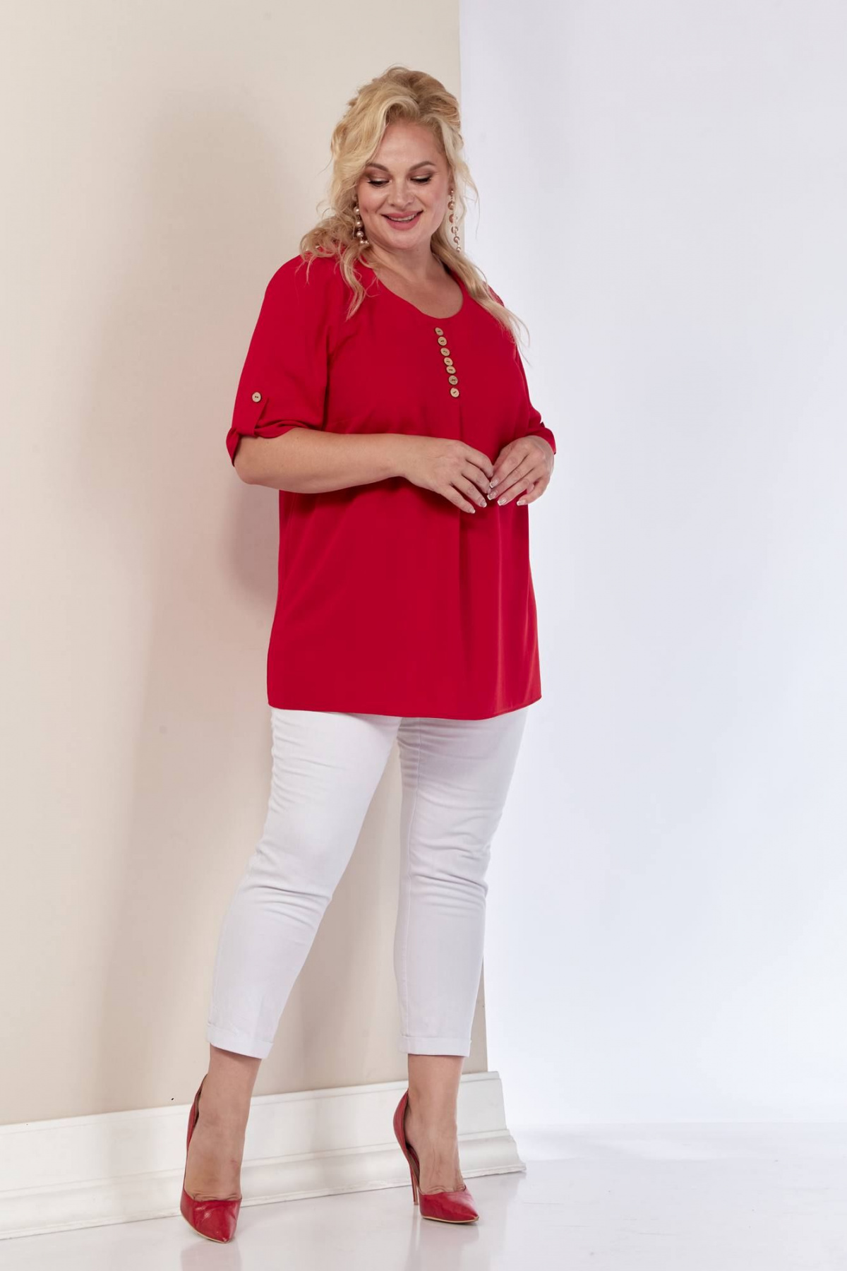 Shetti 4053 красный | Блуза Shetti купить за 3744₽