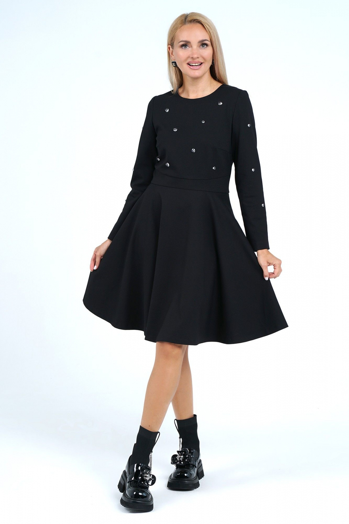 Alani Collection 2206 - Платье с поясом и бусинами элегантное на каждый ...