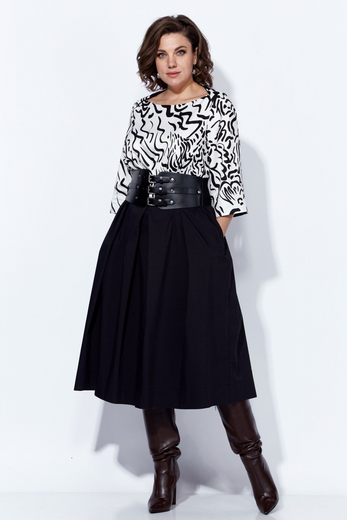 Anastasia 1160 молочный/черный | Платье Anastasia купить за 264.18BYN