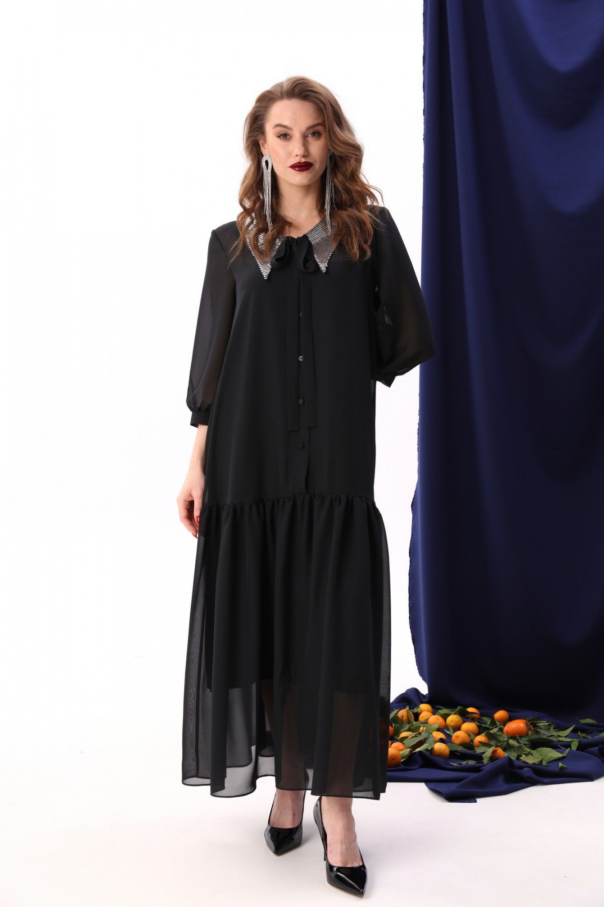 NikVa 800-3 чёрный+серебро | Платье NikVa купить за 12212₽