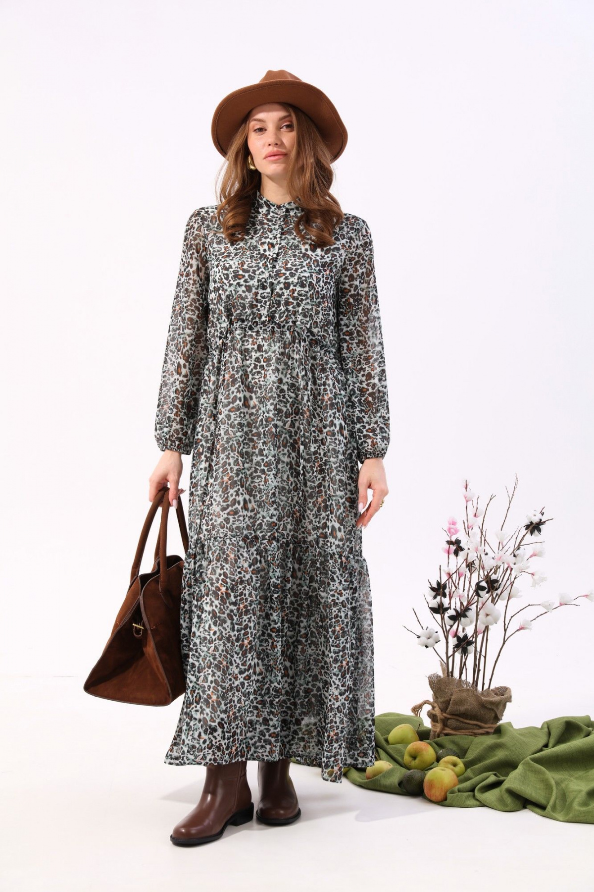 NikVa 939-2 бирюзовый леопард | Платье NikVa купить за 12040₽