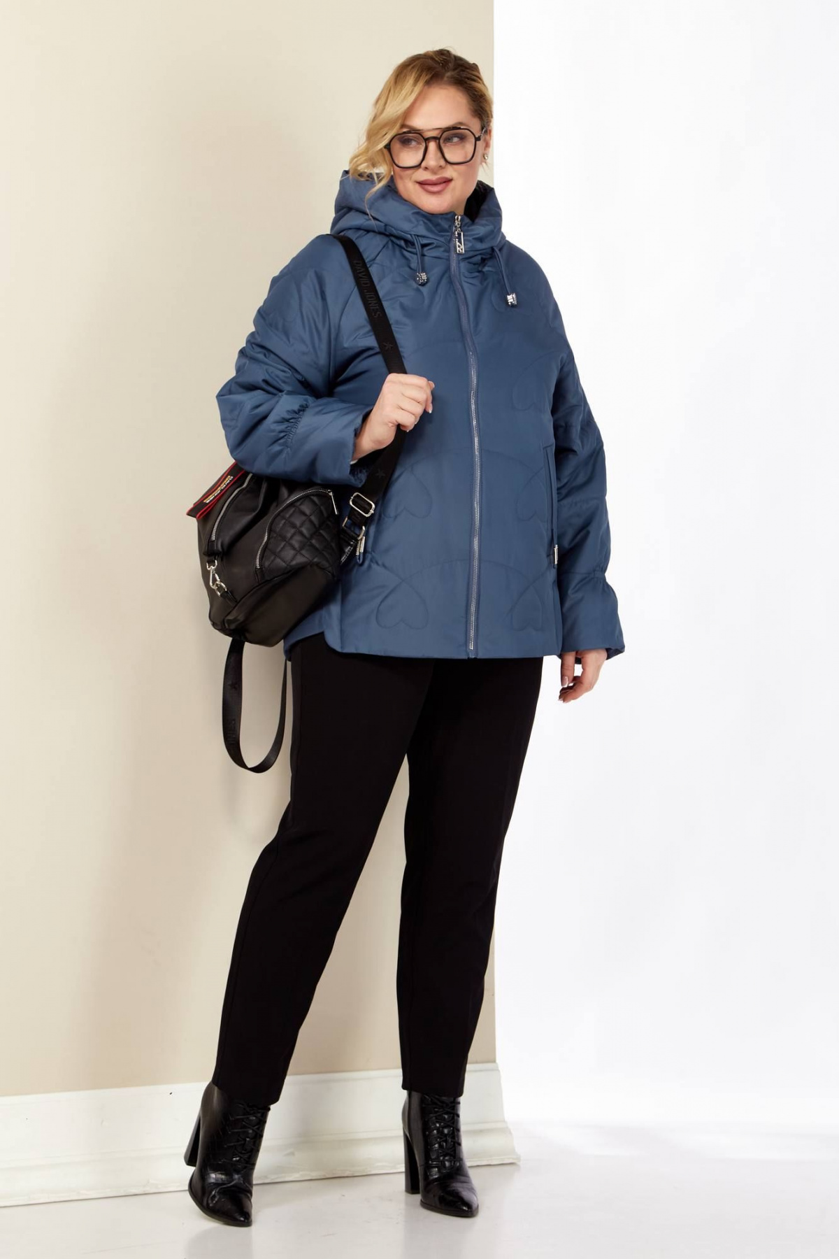 Демисезонная куртка синий уютная на каждый день Shetti 2185 синий ...