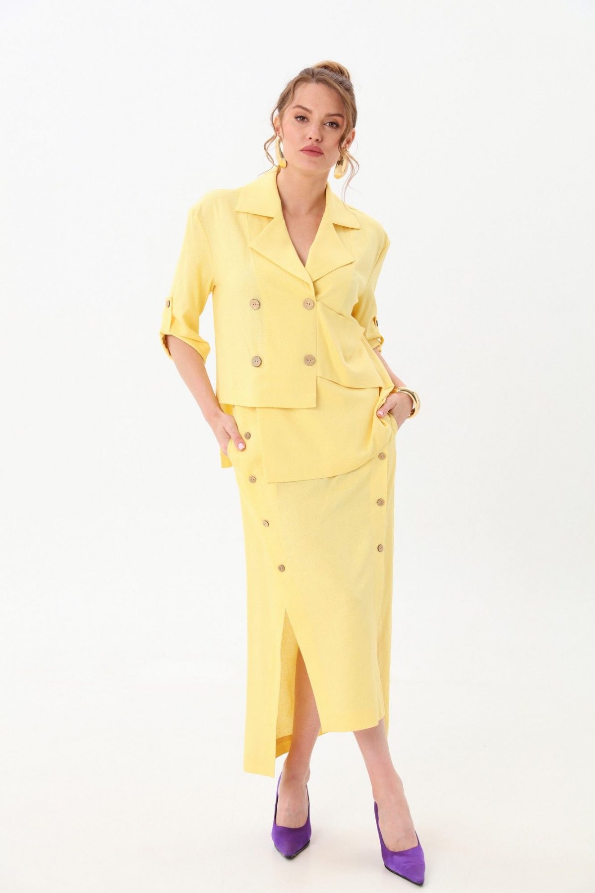 NikVa 972-3 лимонный | Женский костюм NikVa купить за 11695₽