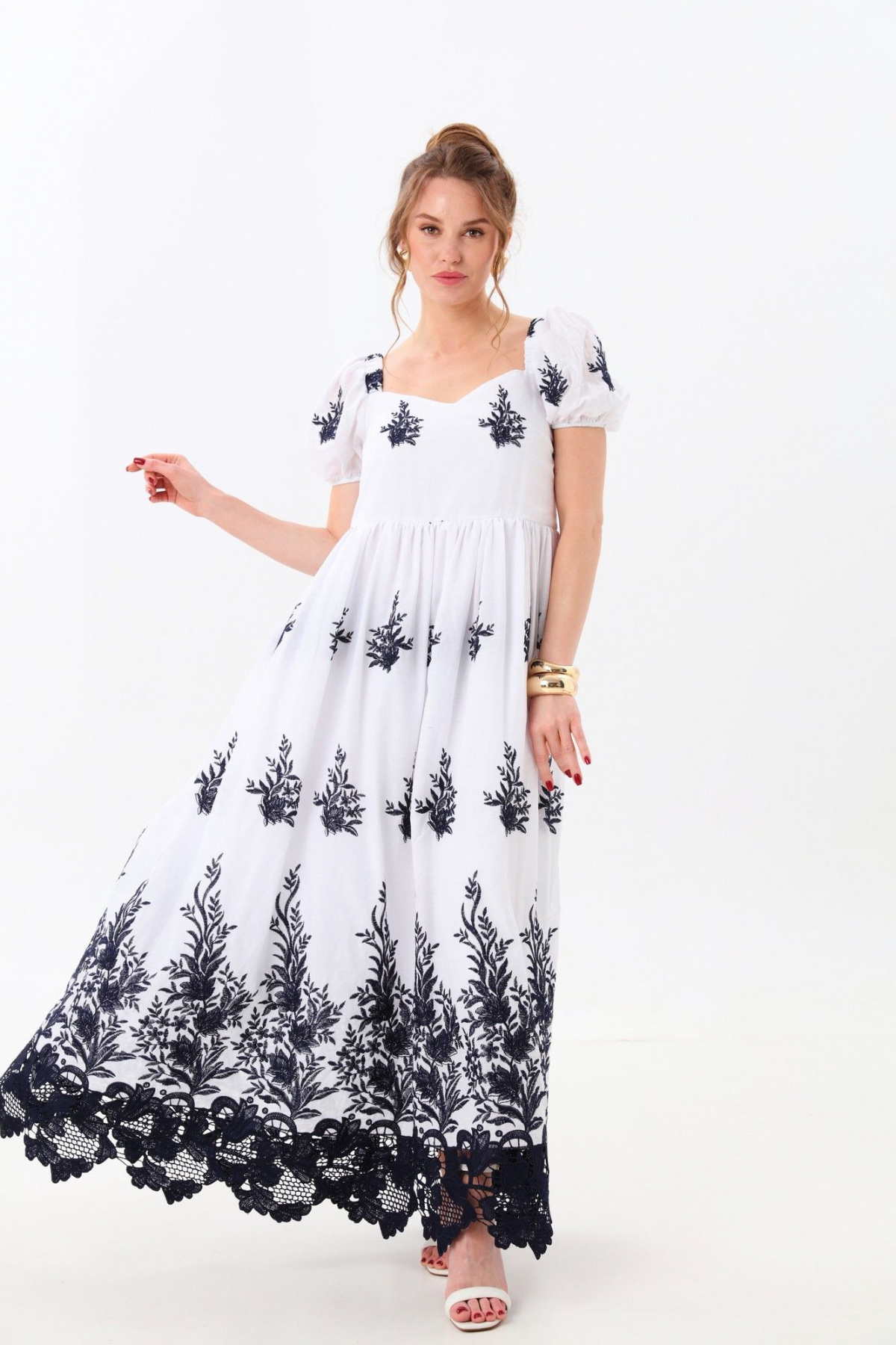 NikVa 982-1 молоко_индиго | Платье NikVa купить за 374.6BYN