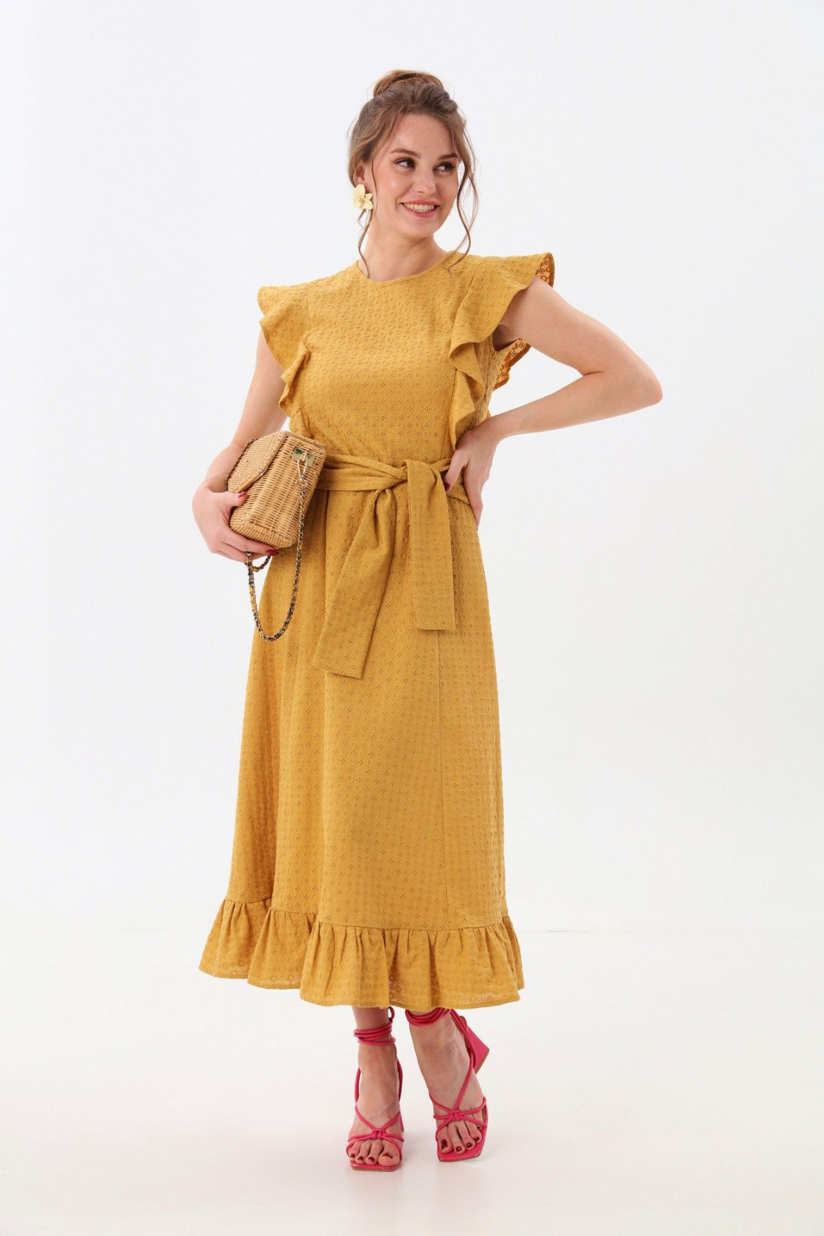 NikVa 983-1 горчица | Платье NikVa купить за 10769₽