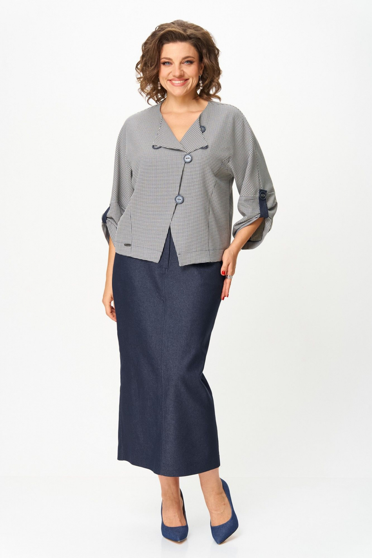 Michel chic 1422/1 темно-синий_клетка | Комплект Michel chic купить за 41301₸