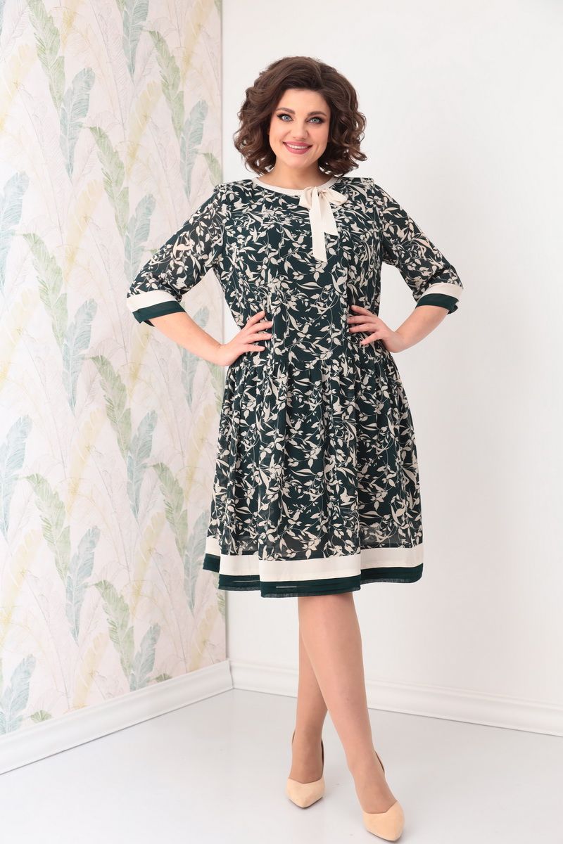 Solomeya Lux 899 зеленый-белый | Платье Solomeya Lux купить за 145.32BYN